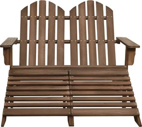 2místná zahradní židle Adirondack s podnožkou jedle hnědá 315911