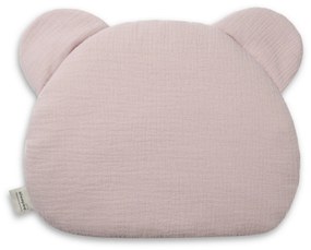 Sleepee Mušelínový plochý polštář ve tvaru medvídka RŮŽOVÝ