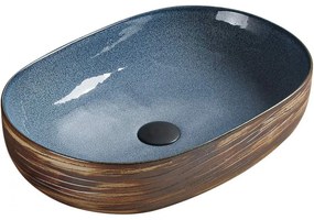 Mexen Agota umyvadlo na desku 58 x 40 cm, modré - 22025866
