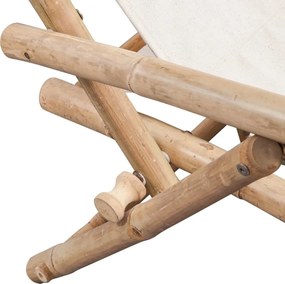 vidaXL Polohovací relaxační křeslo bambus a textil [41893] Barva: Zelená