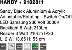 Nástěnné LED svítidlo NOVA LUCE HANDY 9W 3000K 9182811