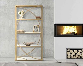 Designová knihovna Fanchon 90 cm zlatá
