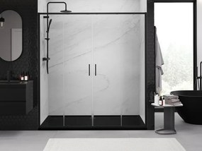 Mexen Exo sprchové dveře dvojité posuvné 180 cm, transparentní, černé - 8152-180-000-70-00