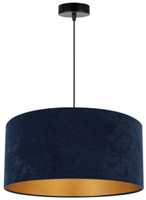 Závěsné svítidlo MEDIOLAN, 1x tmavomodré/zlaté textilní stínítko, (fi 44cm)
