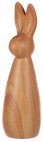 Dekorační keramický zajíček v dekoru dřeva- 24,5 cm