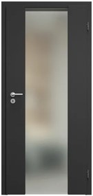 SAPELI HARMONIE KOMFORT M40 - CPL LAMINÁT - OTOČNÉ DVEŘE VČ. ZÁRUBNĚ - černá grafit Průchozí šířka (cm): 110, Průchozí výška (cm): 210, Typ skla: Satináto bílé