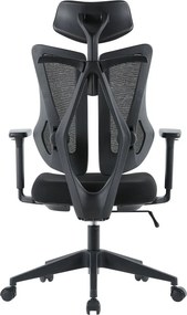 Kancelářská  ergonomická  židle MORA — síť / látka, černá