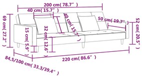 2místná rozkládací pohovka se 2 polštáři modrá textil - Default Title