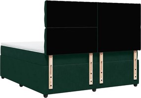 Box spring postel s matrací tmavě zelená 180x200 cm samet 3292415