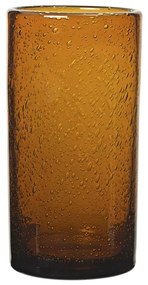 ferm LIVING Sklenice na vodu z recyklovaného skla Oli Amber 220 ml, oranžová barva, sklo