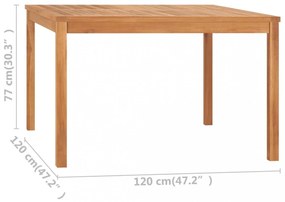 Zahradní jídelní stůl teak Dekorhome 120x120x77 cm