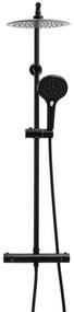 Erga Bergen Therm, sprchová souprava s termostatickou baterií a dešťovou hlavicí 25cm, černá matná, ERG-YKA-BP.BERGEN-THERM-25-BLK