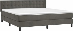Box spring postel s matrací tmavě šedá 180x200 cm samet 3131214