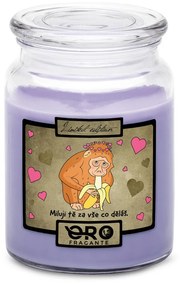 Svíčka Miluji tě za to – opice (Vůně svíčky: Levandule)