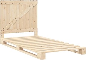 Rám postele s čelem 100 x 200 cm masivní borové dřevo 3281551