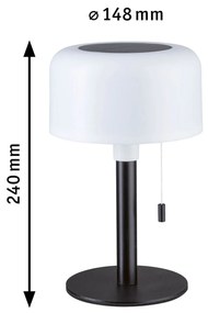 Paulmann 94607 Bartja, černá solární lampička na baterii, 1,6W LED 2700K, výška 24cm, IP44