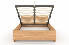 Prodloužená postel s úložným prostorem Bergman - buk   , Buk přírodní, 180x220 cm
