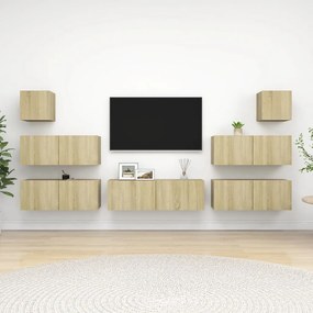 7dílný set TV skříněk dub sonoma kompozitní dřevo 3079028