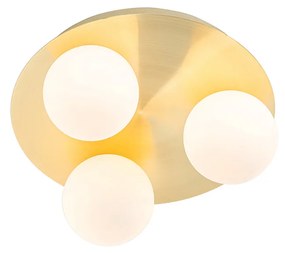 Moderní koupelnové stropní svítidlo mosazné 3 světla - Cederic