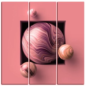 Obraz na plátně - Mramorové barevné kuličky - čtverec 388QB (75x75 cm)