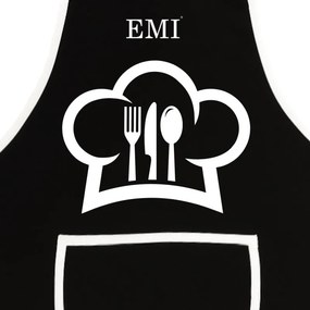 Kuchyňská zástěra Chef EMI, černá