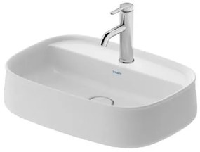 Duravit Zencha - Umyvadlo na desku 550x390 mm, bez přepadu, otvor pro baterii, DuraCeram, matná bílá 2374553271