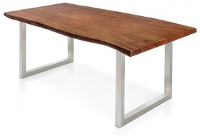 Jídelní stůl masiv akát stříbrné nohy Dalma 180x90 silná deska