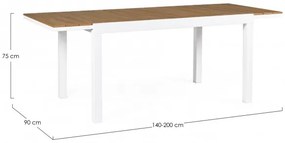 BIZZOTTO Rozkládací zahradní stůl ELIAS 140x90cm bílý 0662823