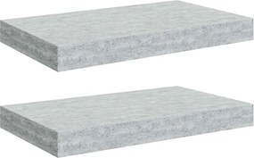 Plovoucí nástěnné police 2 ks betonově šedé 40x23,5x3,8 cm MDF 326592