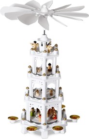 Casaria Vánoční pyramida MERRY, 60 × 20 × 20 cm, bílá