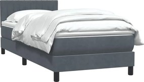 Box spring postel s matrací tmavě šedá 80x220 cm samet 3316426