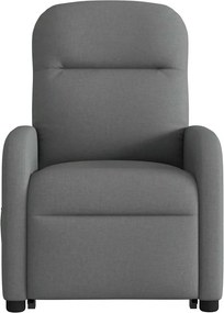 Zvedací masážní polohovací křeslo tmavě šedé textil 3302983