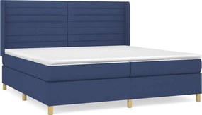 Box spring postel s matrací modrá 200x200 cm textil 3132103