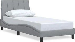 Rám postele bez matrace Hanko světle šedý 90 x 200 cm textil 3310363