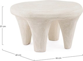 Krémový kulatý konferenční stolek z polyresinu 60x66 cm Albin – Bizzotto