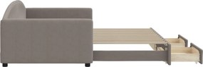 Válenda s přistýlkou a zásuvkami taupe 100 x 200 cm textil 3197232
