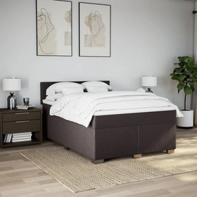 Box spring postel s matrací tmavě hnědá 140x200 cm textil 3285914