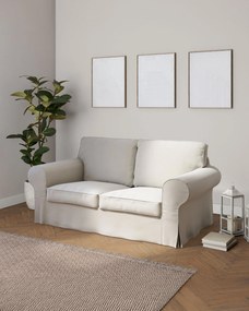 Potah na pohovku IKEA  Ektorp 2-místná, nerozkládací barva šedá látka sametová