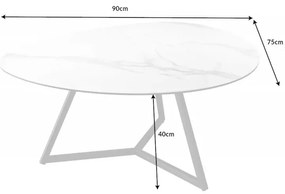 Massive home | Konferenční stolek MARVELOUS WHITE 90 CM keramika