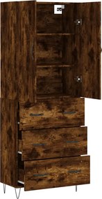 Skříň highboard kouřový dub 69,5 x 34 x 180 cm kompozitní dřevo 3198086