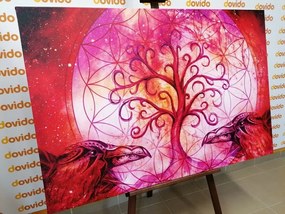 Obraz magický strom života v pastelovém provedení - 120x80 cm