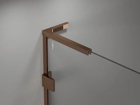 Mexen Lunar L, výklopné pravé sprchové dveře 135 cm, 8mm čiré sklo, růžové zlato profil, 834L-135-000-60-00-P
