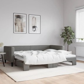 Válenda s přistýlkou tmavě šedá 90 x 200 cm textil 3196579