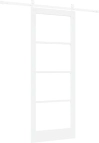 Posuvné dveře 83 x 211 cm Masivní borové dřevo a sklo Bílá 3332364