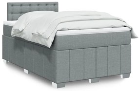 Box spring postel s matrací světle šedá 120x190 cm textil 3289321
