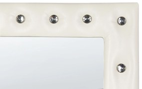 Stojací zrcadlo z umělé kůže 50 x 150 cm bílé ANSOUIS Beliani