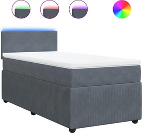 Box spring postel s matrací tmavě šedá 90x200 cm samet 3289933