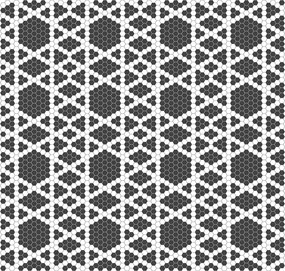 Hisbalit Skleněná mozaika bílá; černá; černo-bílá Černobílá Mozaika SOPRANO 2,3x2,6 (33,3x33,3) cm - HEXSPR
