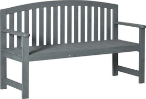 Zahradní lavice pro 2 osoby, dřevěná z borovice, odolná vůči počasí, s opěradlem, 143 cm, šedá