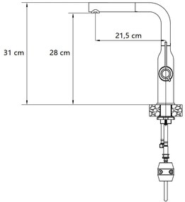 Kuchyňská dřezová baterie QUADRON ANGELINA Q LINE s výsuvnou hubicí černá mat